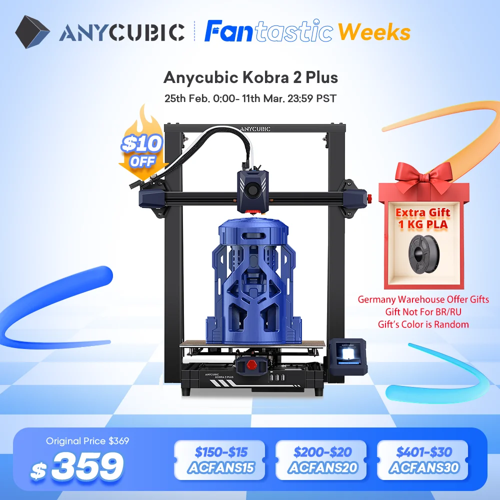 ANYCUBIC-Kobra-2-Plus-FDM-3D-Printer-500mm-s-Maximum-Print-Speed-Large ...