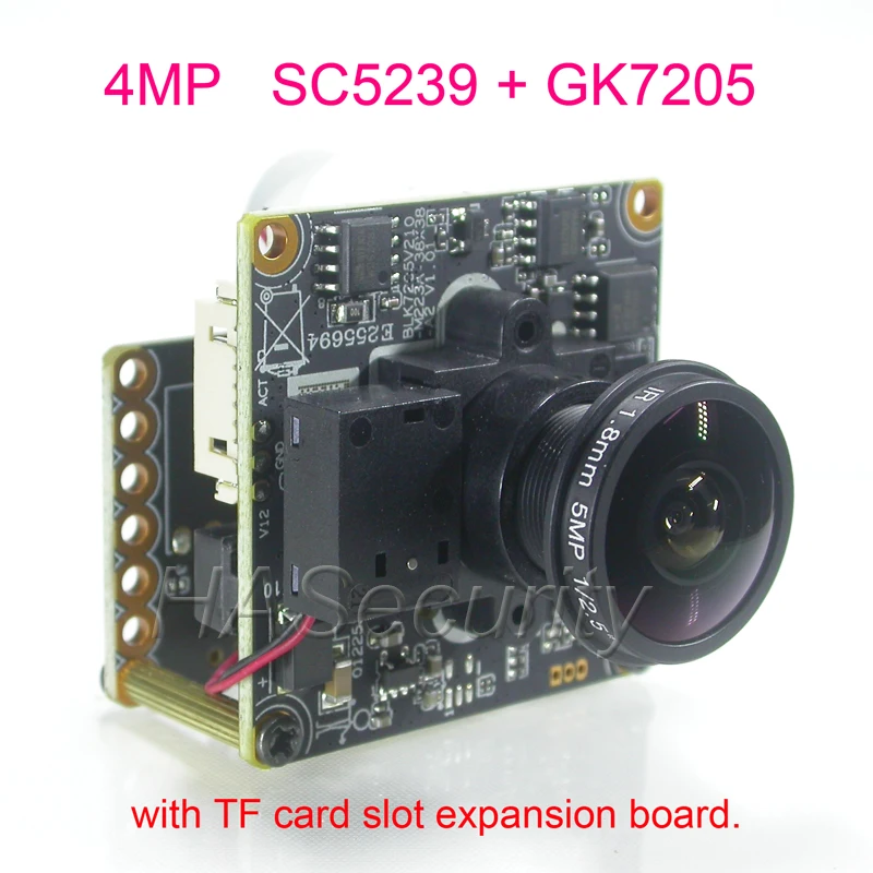 어안 렌즈, H.265 AI 4MP , 1/2.8 "SC5239 CMOS 센서 + GK7205 IP 카메라 PCB 보드 모듈 + IRC + LAN 케이블 ...
