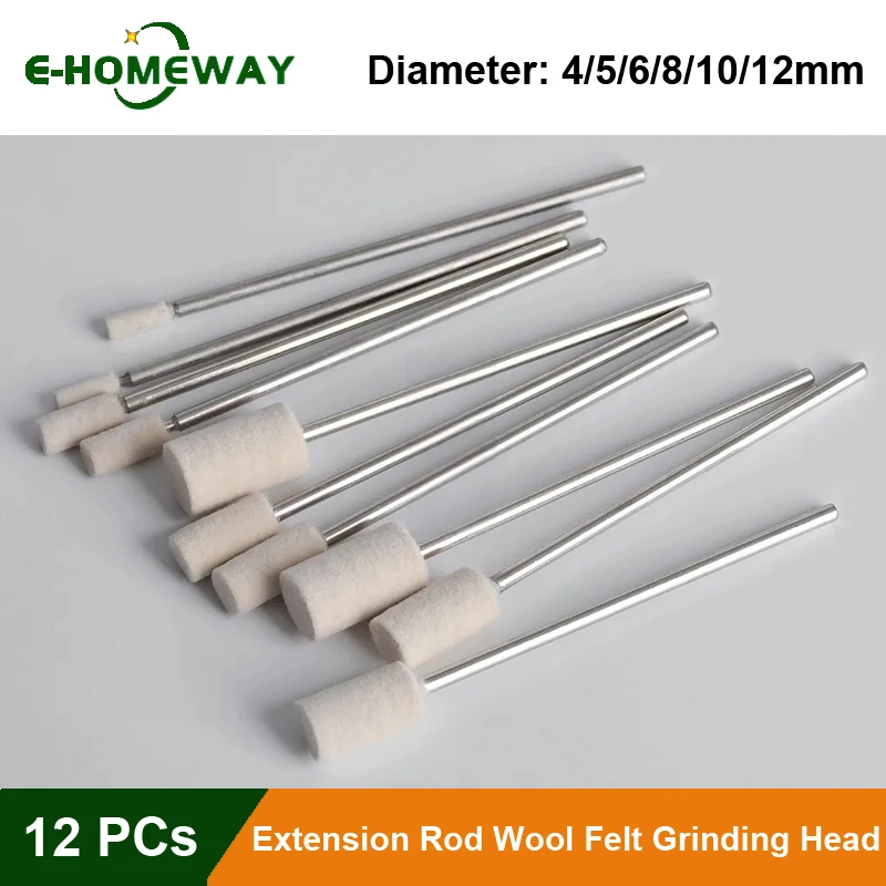 12pcs-set-Wool-Felt-Abrasive-Mounted-3mm-Shank-For-Dremel-Drill-Rotary ...