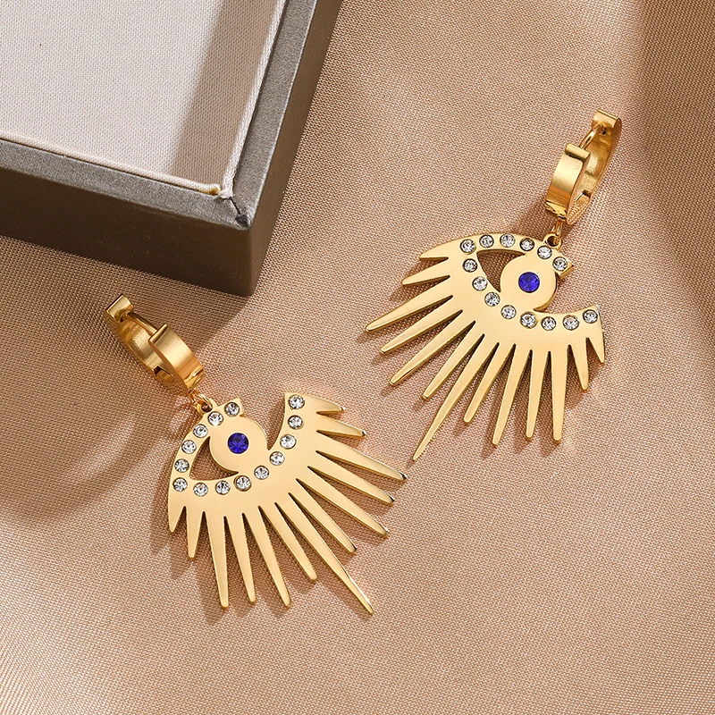 Stainless-Steel-Jewelry-Yellow-Gold-Color-Blue-Crystal-Devil-Drop ...