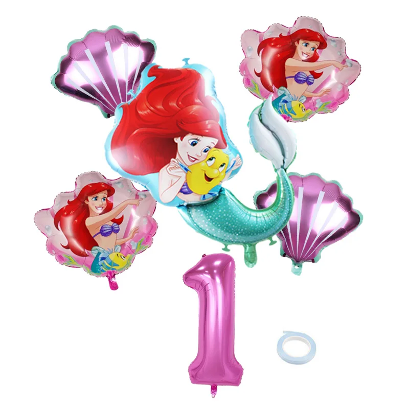 Disney Princess Little Mermaid Ariel Party Balloons Number Foil Balloon ...