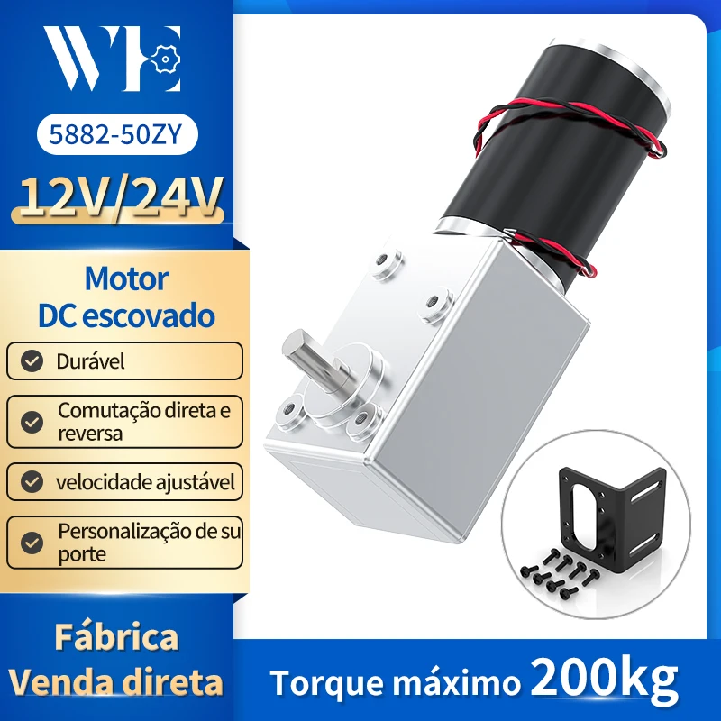 Worm-Gear-Motor-dianteiro-e-reverso-velocidade-ajust-vel-alto-torque ...