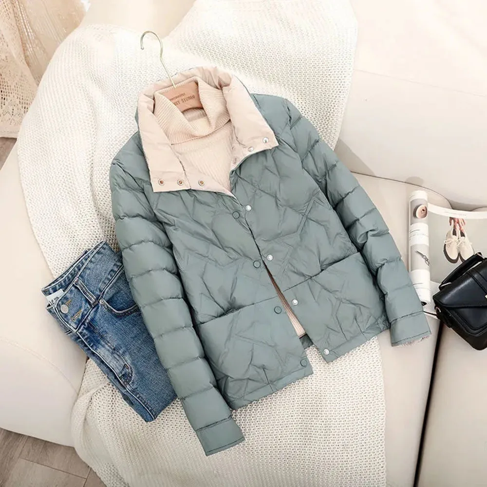 Autumn-Winter-Women-Down-Cotton-Jackets-Ultra-Light-White-Short-Coat ...