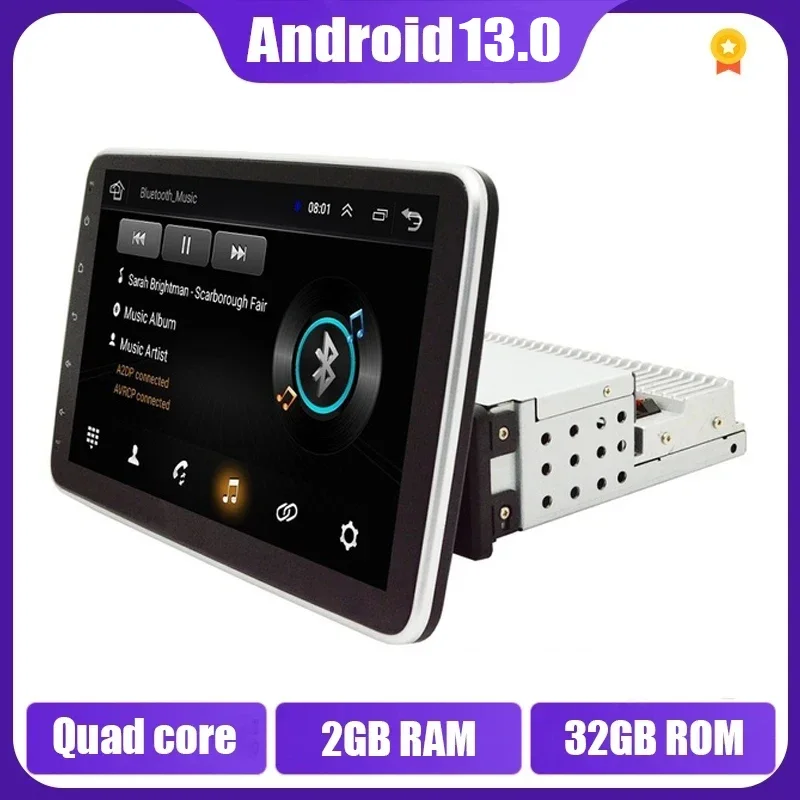 1Din-Android-13-Car-Multimedia-Player-WiFi-BT-10-1-Rotatable-Touch ...