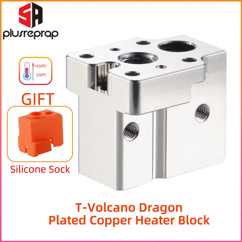 High Quality T-volcano Plated Copper Heater Block Compatible With Phaetus Dragon V6 Hotend 3d ...