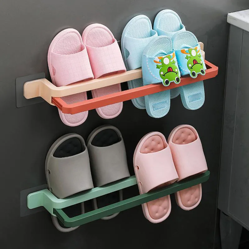 Multifunctional-Bathroom-Shoe-Rack-Folding-Towel-Rack-Double-layer-Pull ...