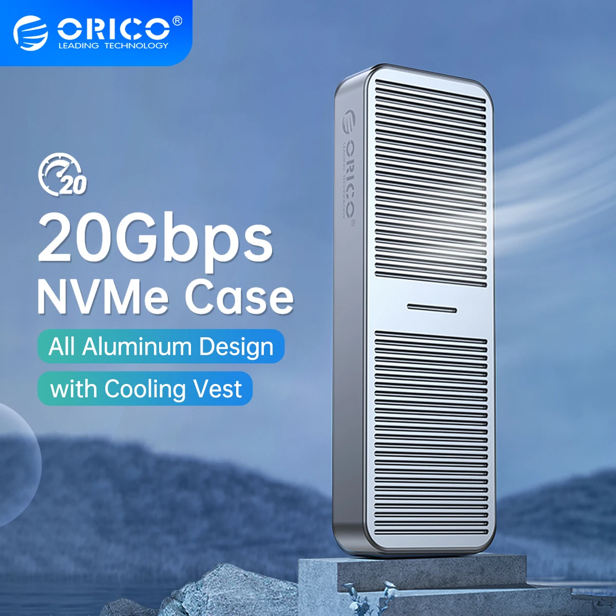 Orico 20gbps M.2 Nvme Ssd Case With Built-in Cooling Vest Upgraded ...