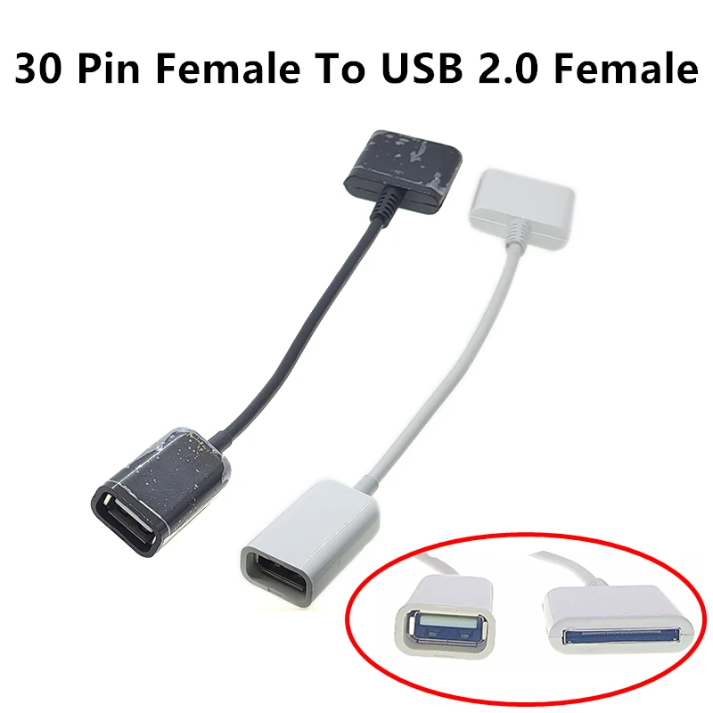 15CM Adapter cable Docking 30-pin Female To USB 2.0 Female Data Charge ...