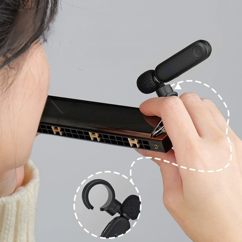 2 4g Harmonica Wireless Ring Pickup 360 Rotatable Harmonica Microphone