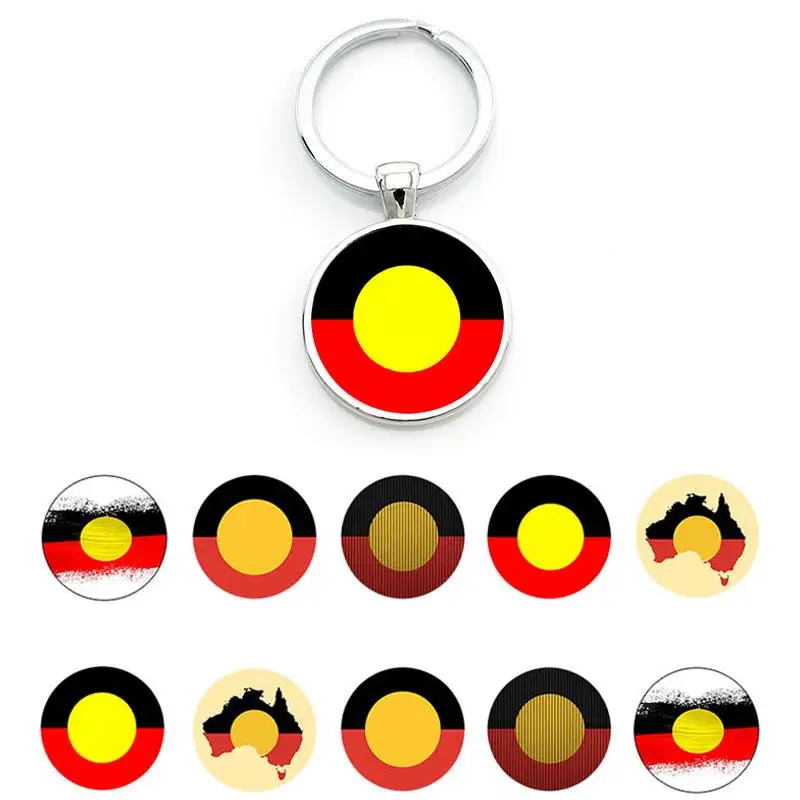 Australian-Aboriginal-Flag-National-Emblem-Pattern-keychain-Glass ...