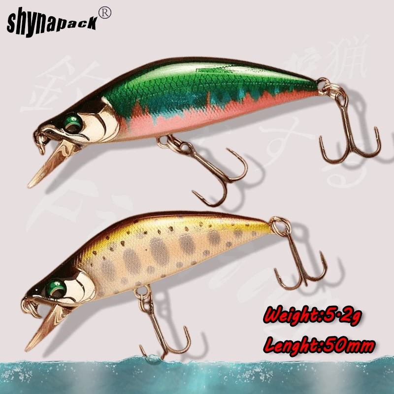mini Sinking Minnow Wobblers Fishing Lures 5cm 5.2g Trout Artificial plastic Hard Bait Jerkbait ...