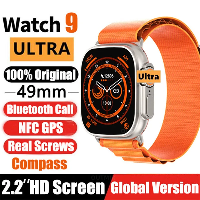 Reloj-inteligente-Ultra-9-para-hombre-y-mujer-pulsera-con-NFC-GPS ...