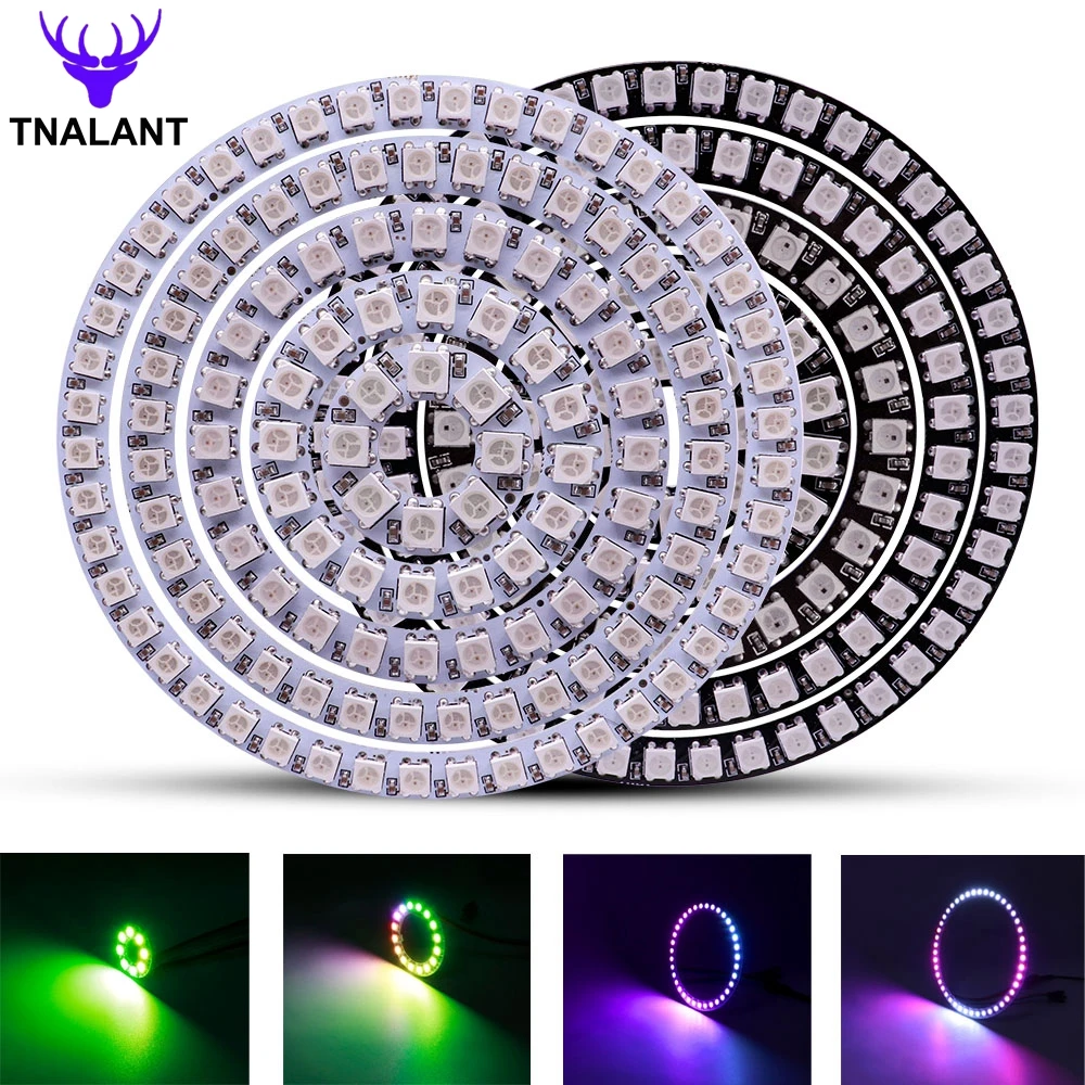 1-5Pcs-WS2812B-8-16-24-35-45-RGB-Leds-Pixel-Ring-Individually ...