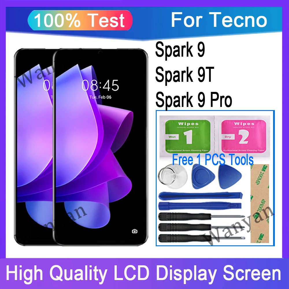 Original For Tecno Spark 9 Spark 9T Spark 9 Pro LCD Display Touch Screen Digitizer Replacement