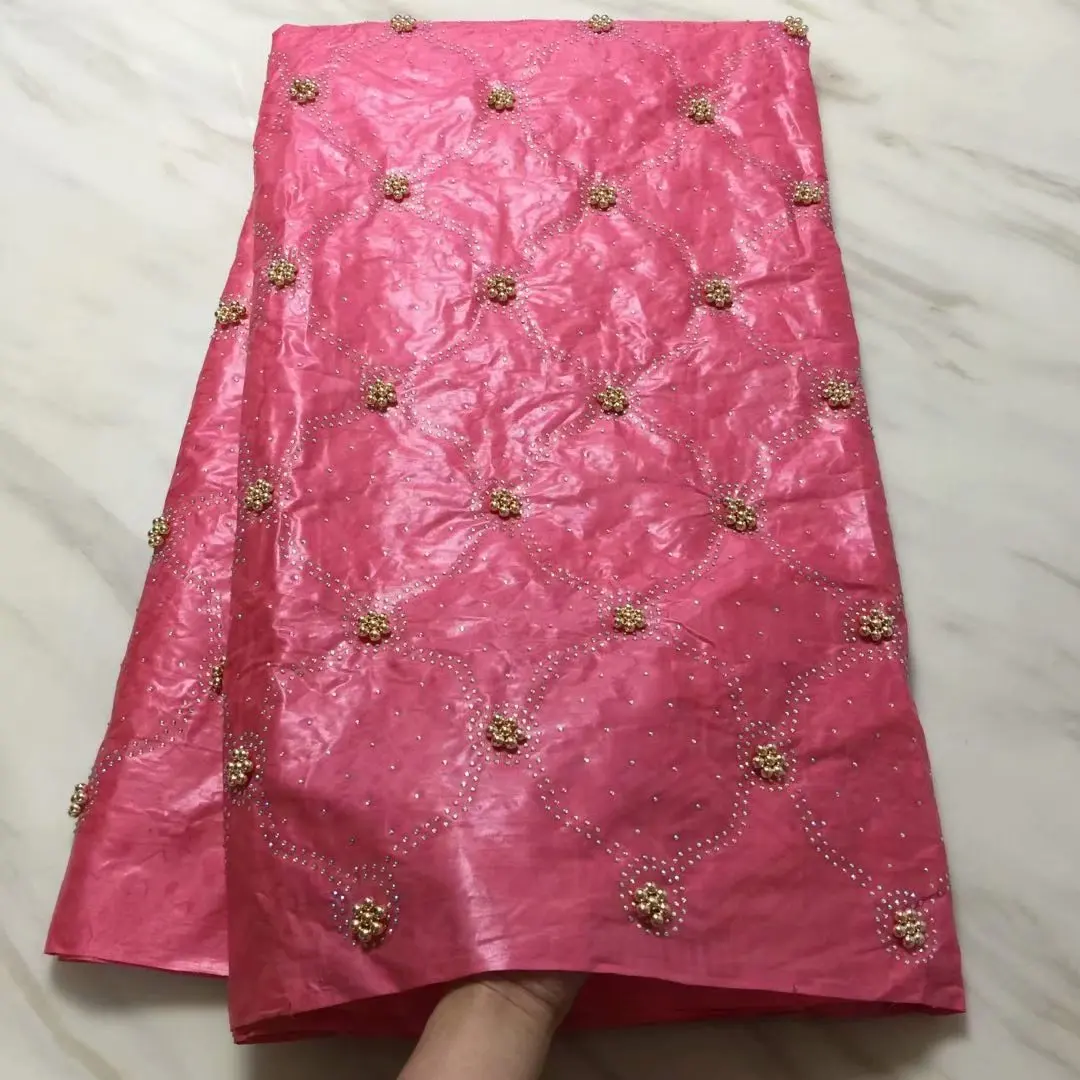 Kain-manik-manik-Afrika-untuk-gaun-malam-kain-jahit-Bazin-Riche-dengan ...