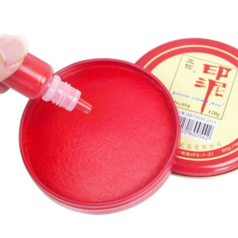 Red-Stamp-Ink-Pad-Round-Chinese-Yinni-Pad-Red-Ink-Paste-Quick-Drying ...
