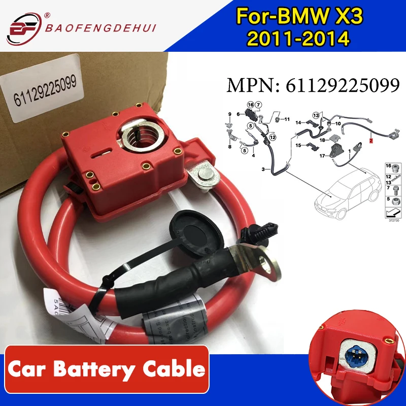 61129225099-Car-Battery-Fuse-Cable-Positive-Battery-Cable-For-BMW-X3 ...