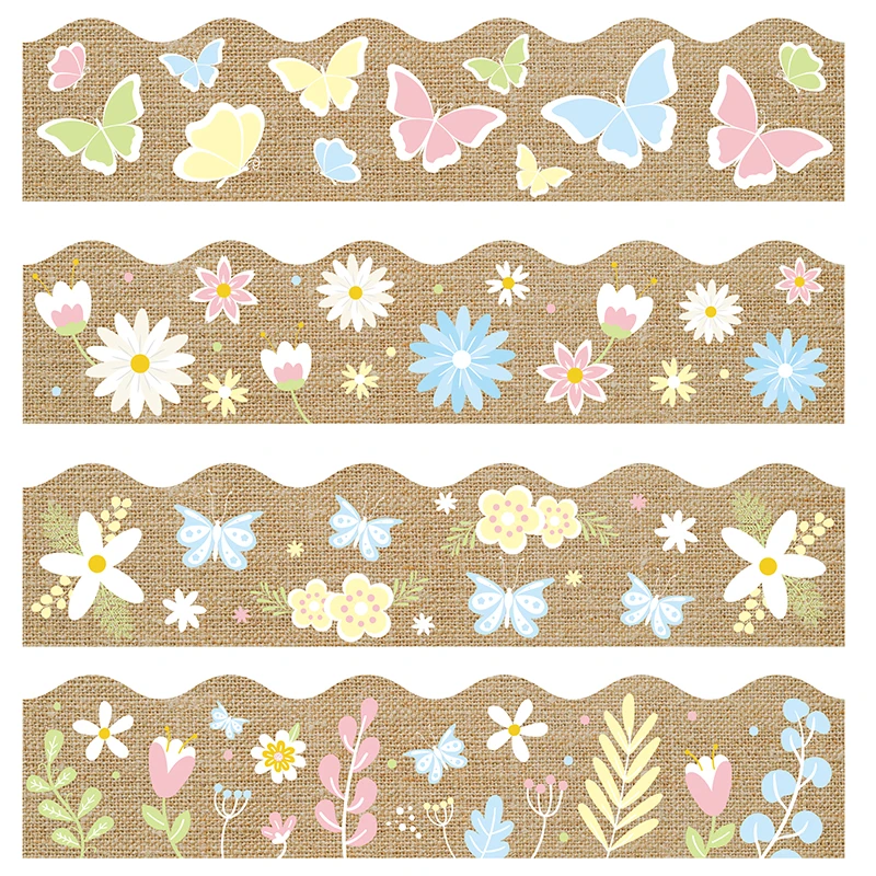 80Pcs-Flower-Butterfly-Bulletin-Board-Borders-for-Classroom-Office ...