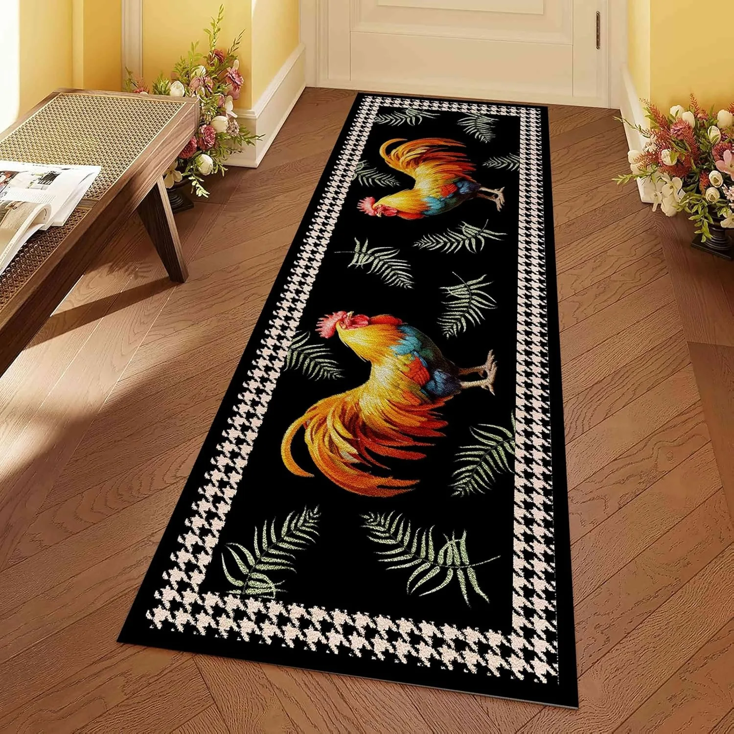Rooster Runner Rugs for Hallways,Kitchen Floor Mat, Anti-Slip Washable ...