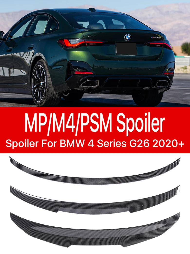 탄소 섬유 후면 범퍼 립 트렁크 루프 스포일러 윙, MP M4 PSM 스타일, BMW 4 시리즈 G22 G26 2020 2021 ...