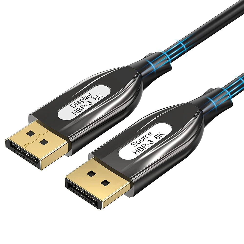 10M/15M 8K Fiber Optic Displayport 1.4 Cable , Supports 8K@60Hz, 4K ...
