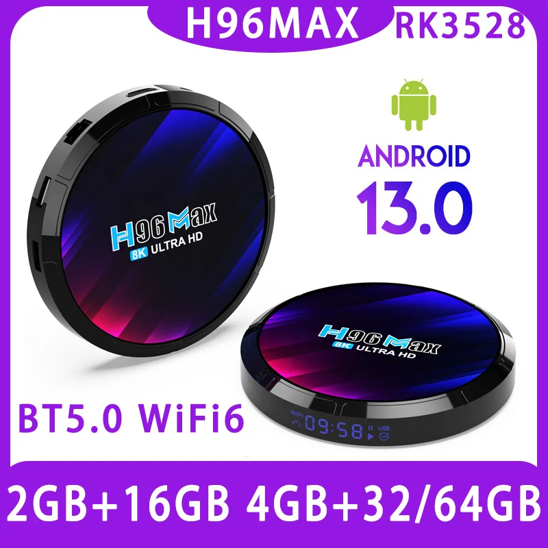 H96-MAX-RK3528-Android-13-Quad-Core-Support-8K-Video-Wifi6-BT5-0-2-4GB ...