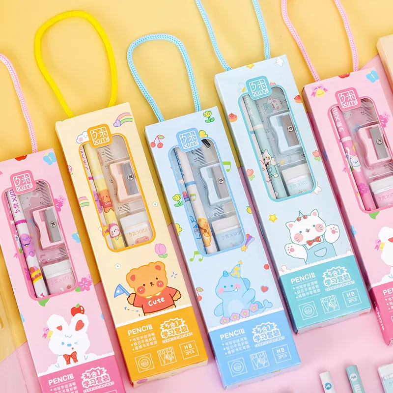 2024-Stationery-Set-Creative-Cute-Handheld-Stationery-Set-Cartoon-Cute ...