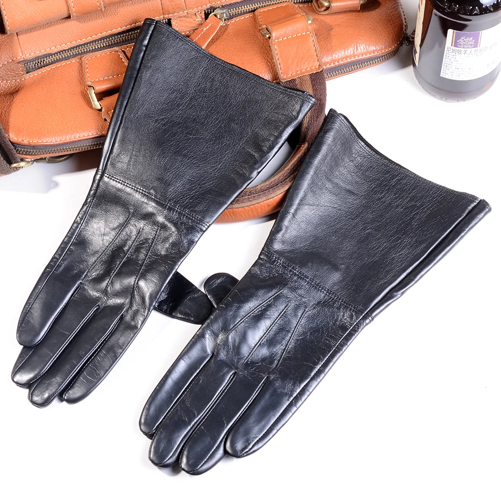 Men's Goatskin 100% Real Leather Touch Screen Motorcycle Riding ...