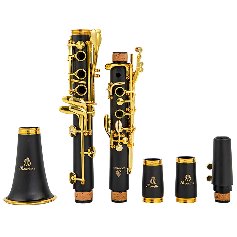 Rowtter-Bb-Clarinet-Lacquer-Gold-17-Keys-Sib-Klarnet-Black-Clarinete ...
