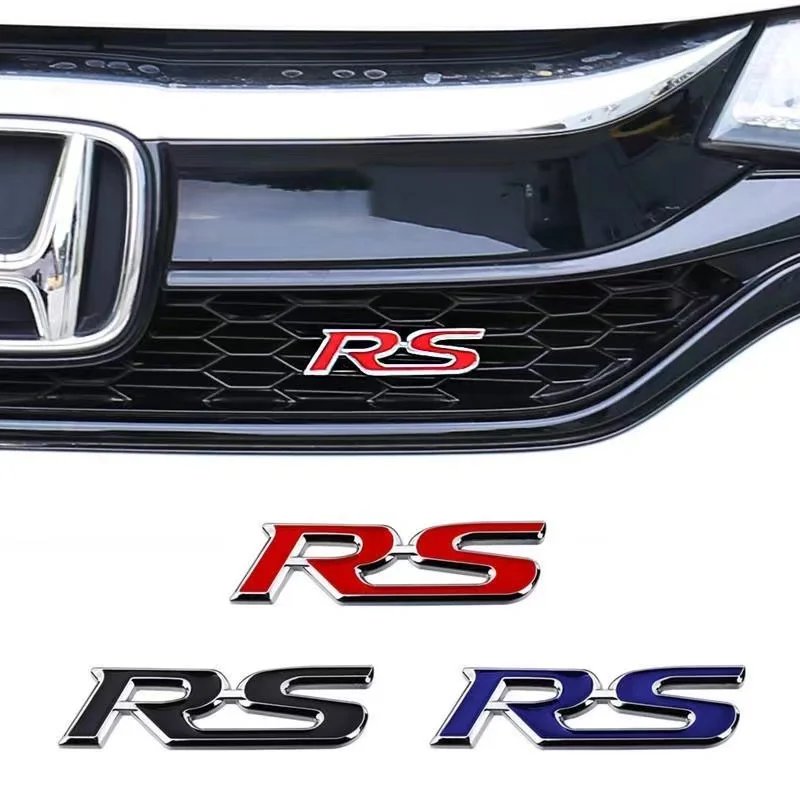 Car-mesh-modification-decoration-mark-3D-stereo-RS-rear-and-tail-mark ...