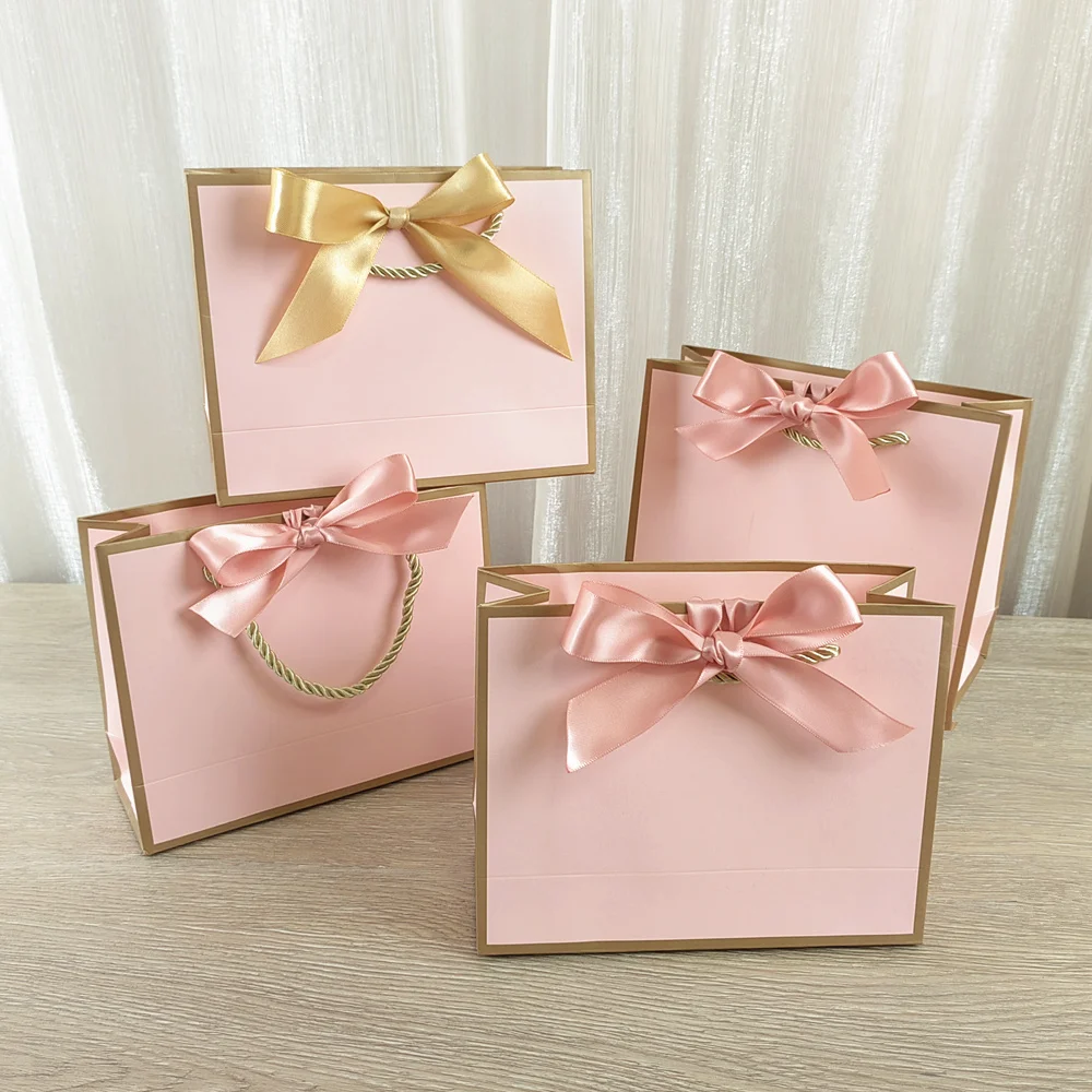 Pretty-pink-Gift-Bag-Gold-Present-Box-For-Pajamas-Clothes-Books-Wig ...