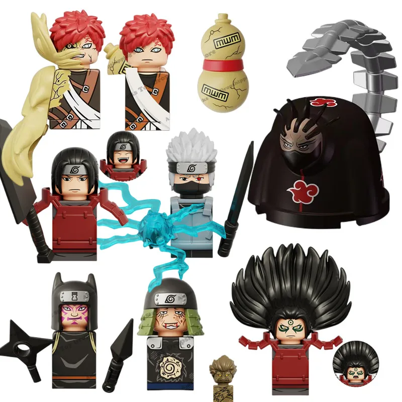 Naruto Bricks Anime Gaara Kimimaro Shikamaru Tayuya Mini Action Toy ...