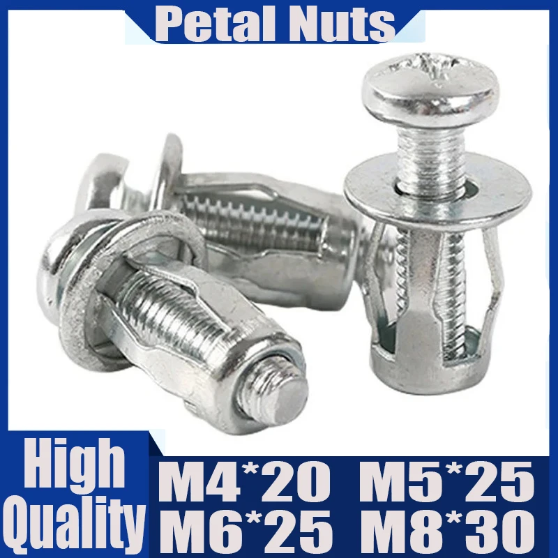 5-10Pcs-M4-M5-M6-M8-Petal-Rivets-Nut-Expansion-Clamp-Petal-Shape-Metal ...