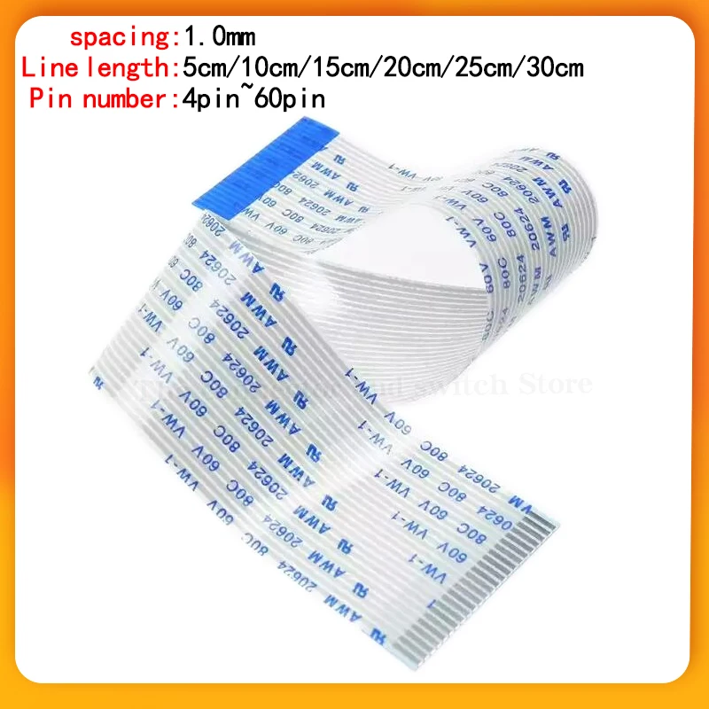 10PCS Flat flexible cable FFC FPC AWM 20624 80C 60V VW 1 FFC 1.0MM 4/5 ...