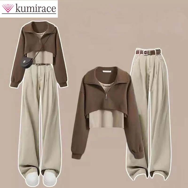Autumn-Set-Female-Student-Korean-Version-Loose-Two-Piece-Layup-Sweater ...