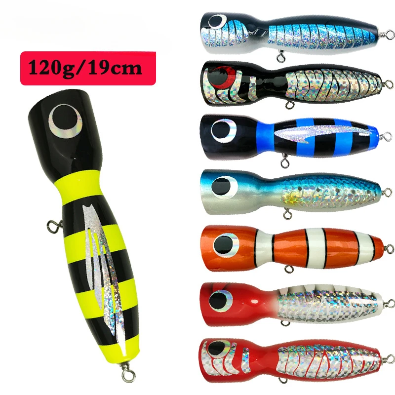 120g-Wood-Popper-Lure-Deep-Sea-Long-Casting-Floating-Wood-Head-Lure ...