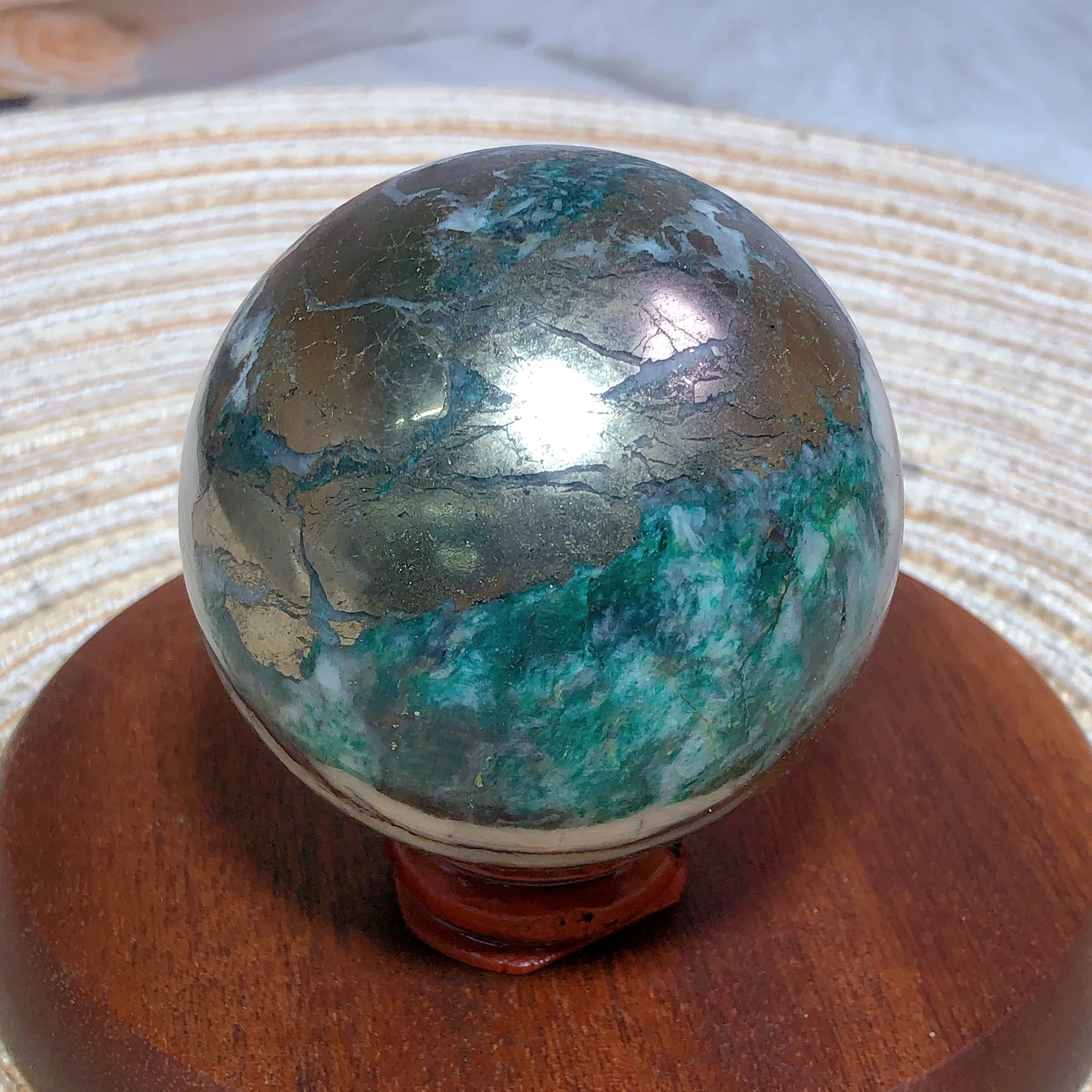Natural-Crystals-Dioptase-Pyrite-Sphere-Balls-Polished-Room-Decor ...