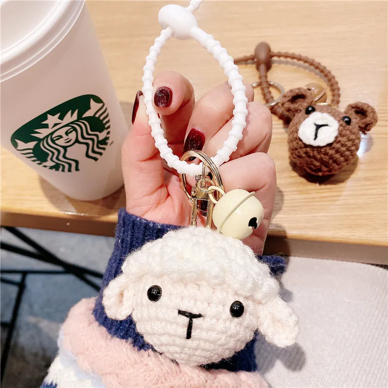 Knitted-Cute-Sheep-Doll-Keychain-Women-Creative-Knitting-Cartoon-Bears ...