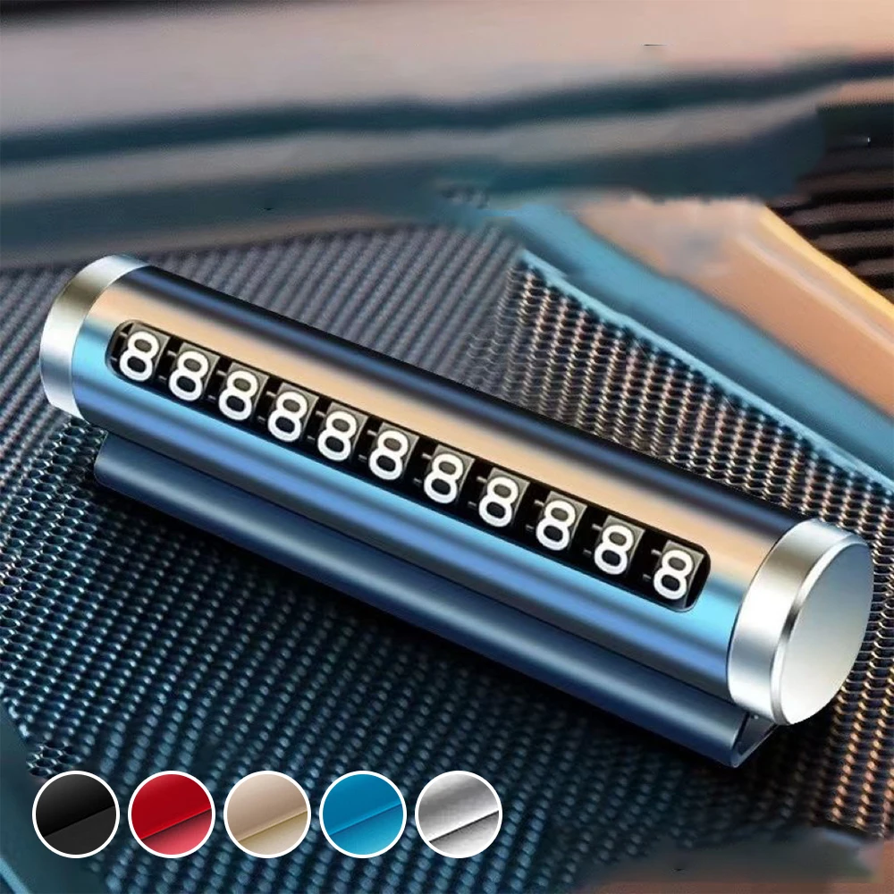 Metal-Car-Parking-Plate-Car-Temporary-Parking-Card-Rotate-Phone-Number ...