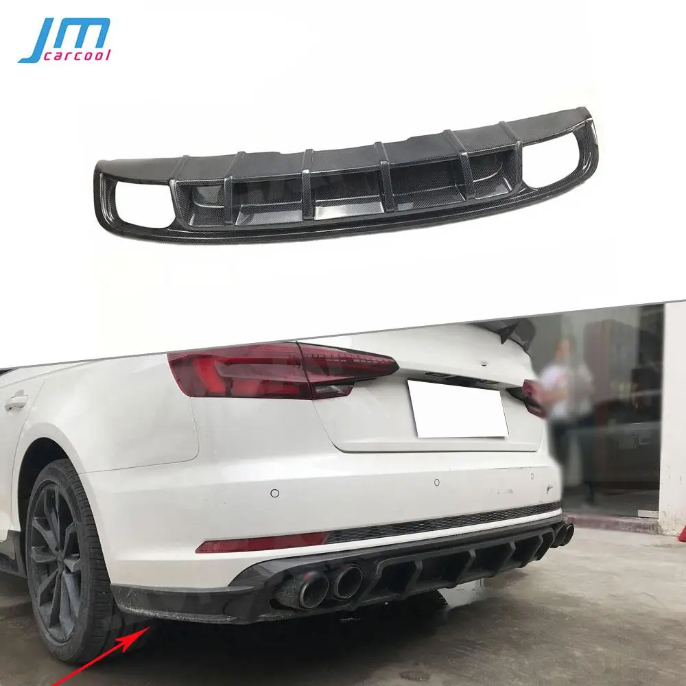 Carbon fiber Rear Bumper Diffuser For Audi A4 Sline S4 B9 2017 2018 FRP ...