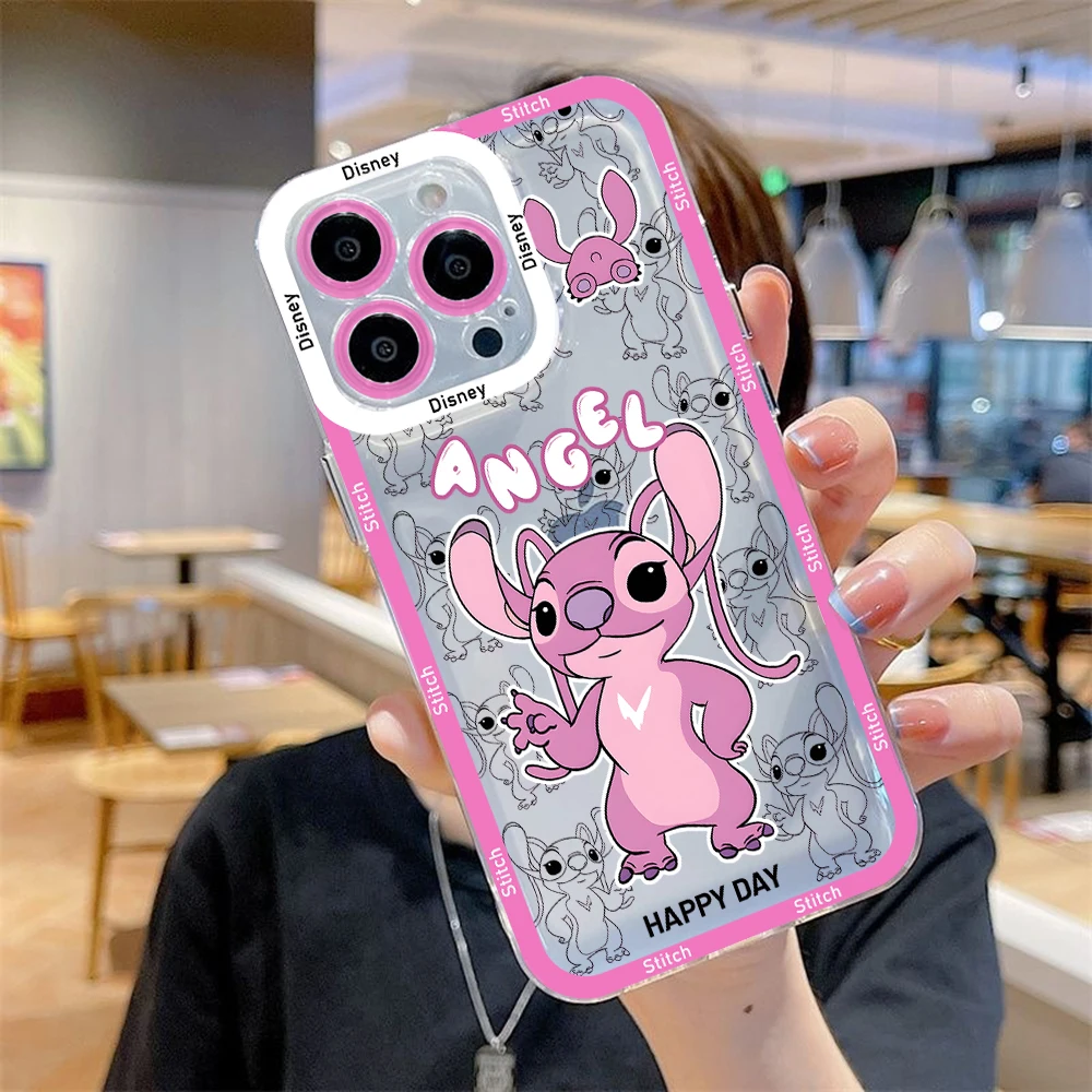Милый мультяшный чехол со стичем для телефона iPhone 15 14 13 12 11 ...