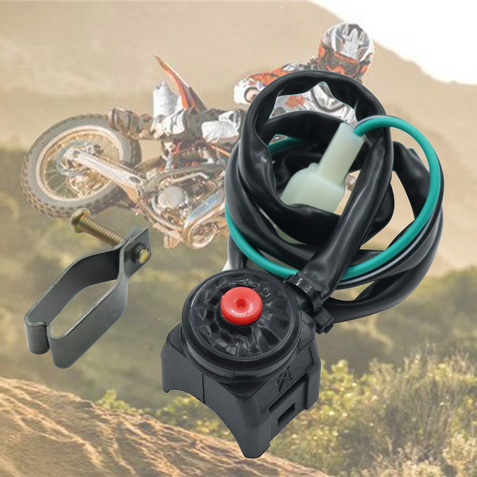 Universal-Motorcycle-Kill-Stop-Switch-Red-Push-Button-Horn-Starter-Dirt ...