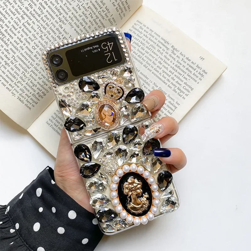 Luxury-Bling-Rhinestone-Clear-Hard-Phone-Case-for-Samsung-Galaxy-Z-Flip ...
