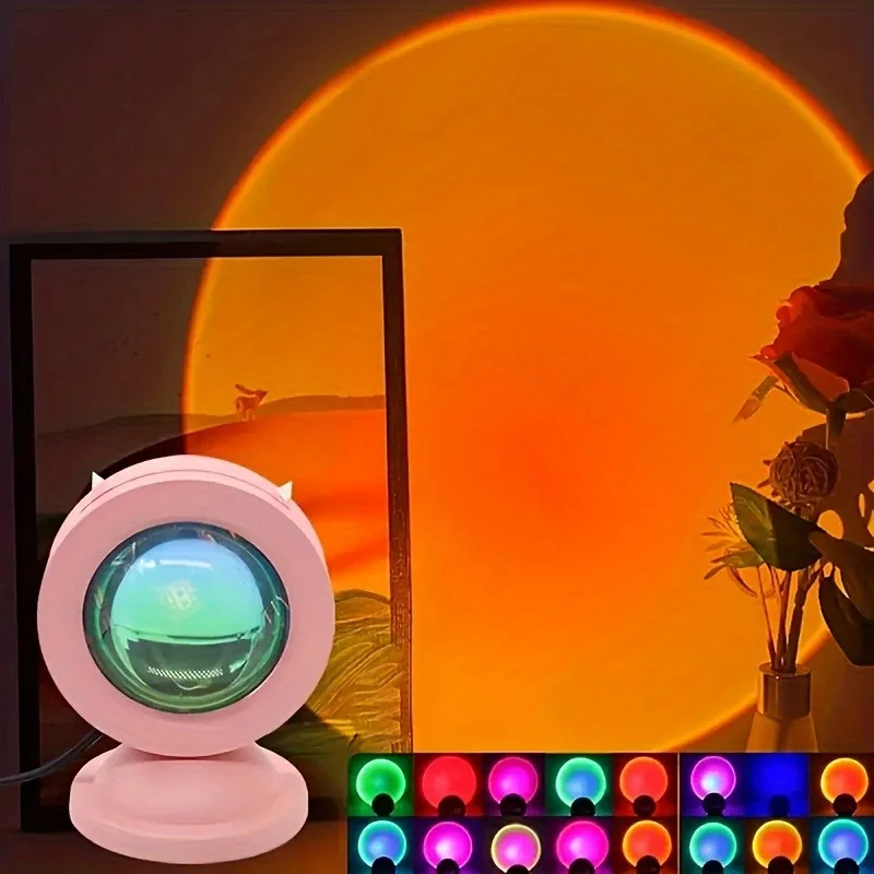 Sunset-Light-Projection-LED-Light-with-Remote-Control-16-Colors-Night ...