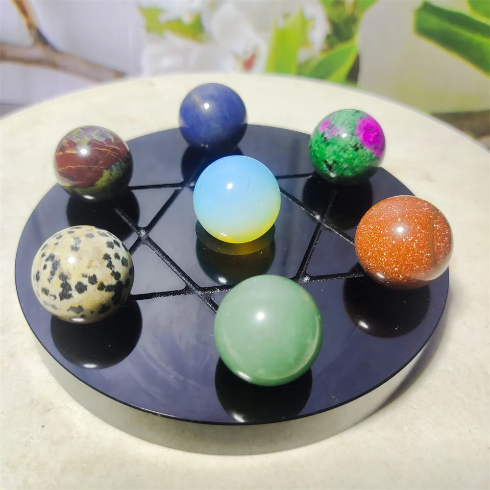 Obsidian-Seven-Star-Array-Plate-Mixed-Crystal-Ball-Set-Natural-Stones ...