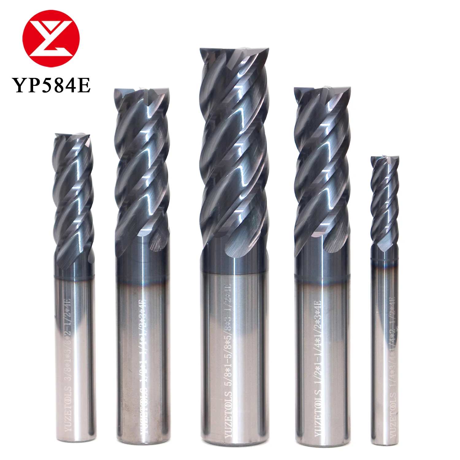 Carbide-Square-End-Mills-CNC-Milling-Bits-4-Flute-1-8-1-4-Milling ...