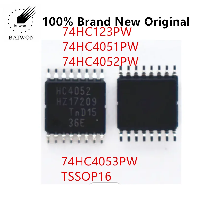 100-Original-IC-Chips-74HC123PW-HC4051-HC4051-HC4052-HC4053-TSSOP16-Channel-4-Analog-Multiplexer ...