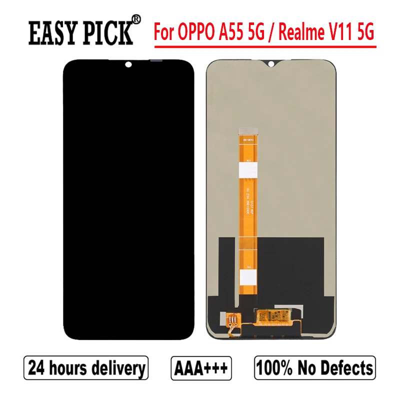 Oppo A55 5G 용 PEMT00 PEMM20 CPH2325 LCD 디스플레이 터치 스크린 디지타이저 어셈블리 Realme ...