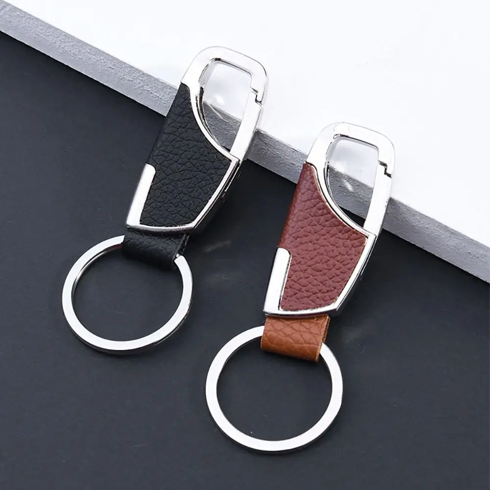Luxury-Leather-Keychain-Business-Key-Holder-Men-s-Fashion-Car-Key-Rings ...