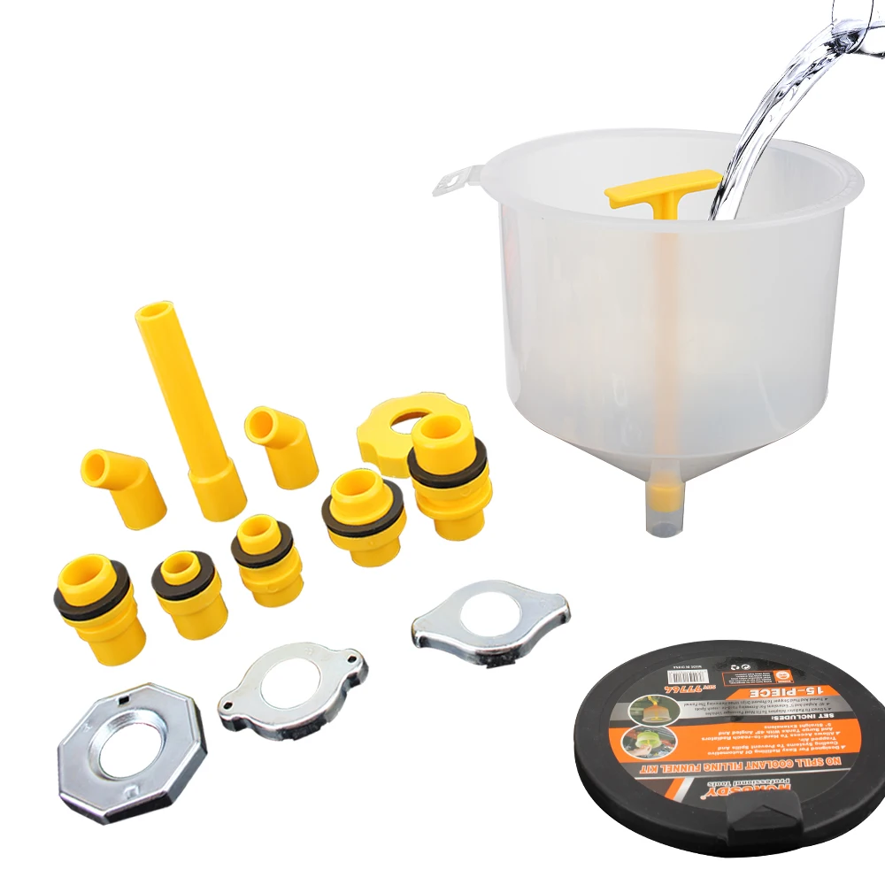 15Pcs-Set-Car-Radiator-Coolant-Filling-Funnel-Spill-Proof-Filling ...